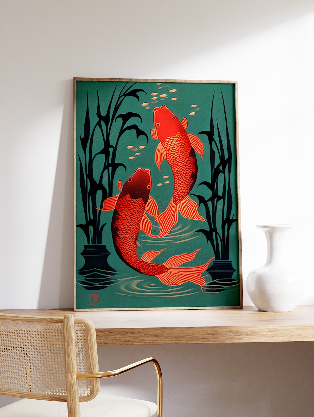 Japanese Carp Poster, Japanese Fish Print, Vintage Japanese Art, Asia ...