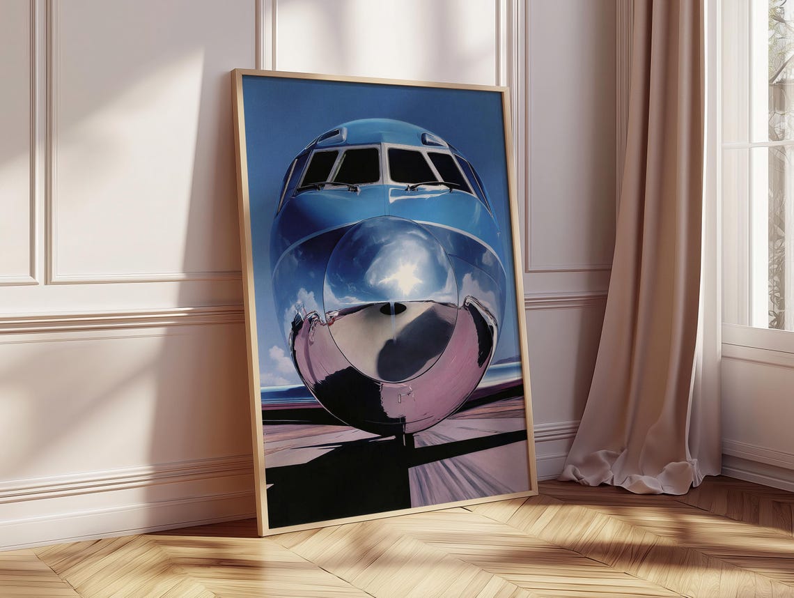 Blue Aircraft Nose Poster | Aviation Photography Wall Art | Modern ...