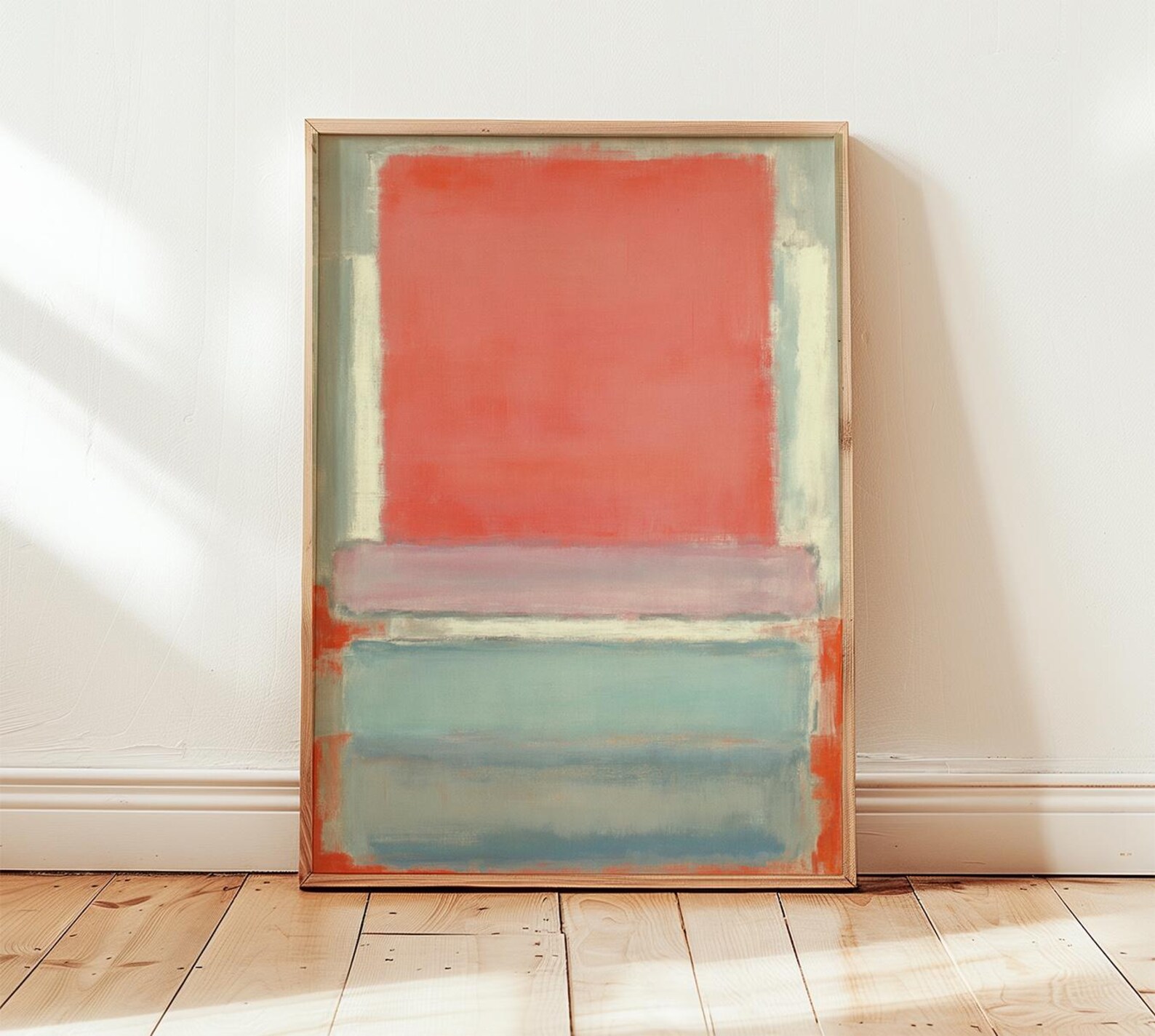 Abstract Red Color Field Poster, Modern Minimalist Wall Art Print, Mid ...
