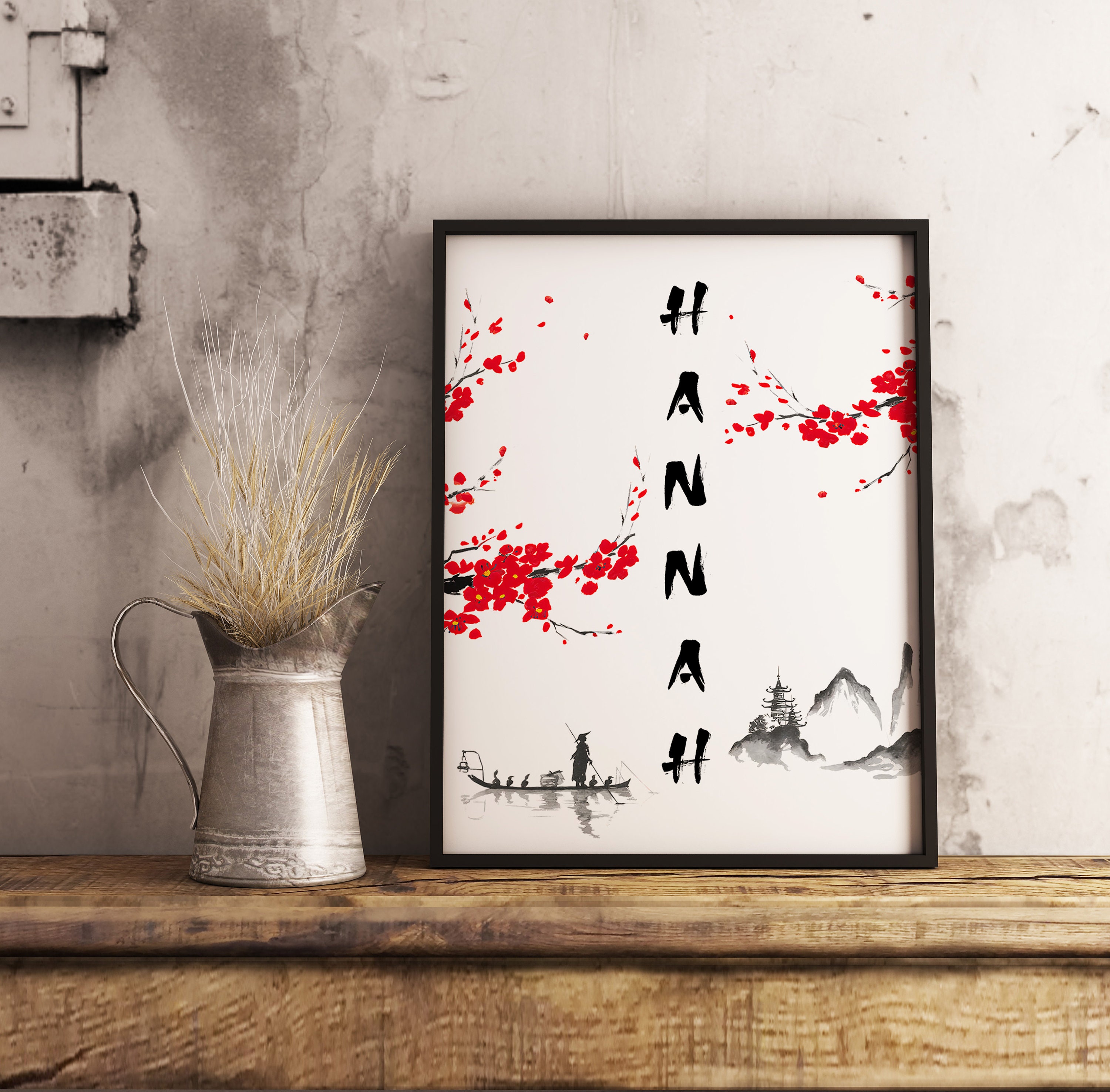 Personalised Japanese Lettering Poster Choose Your Text - Etsy