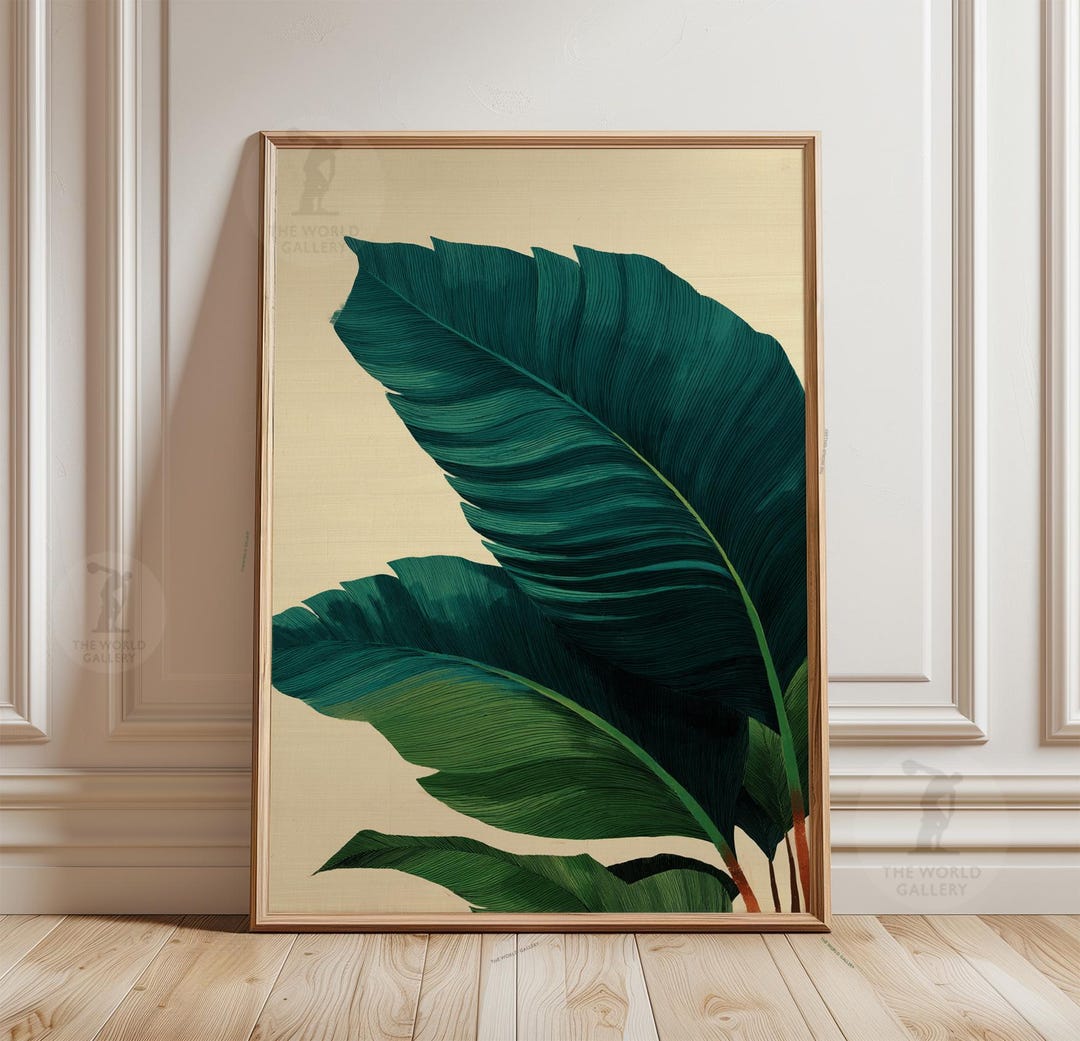 Tropical Banana Leaf Poster | Botanical Wall Art Print | Minimalist ...