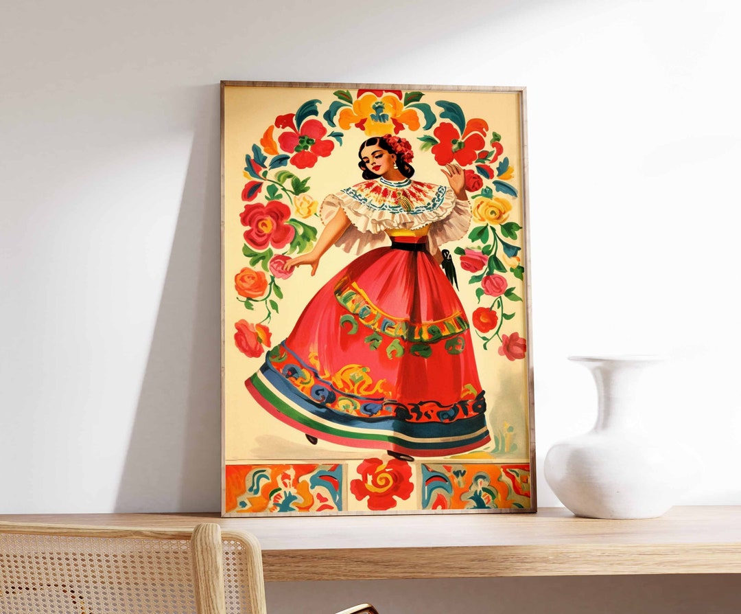 Vintage Mexican Poster, Mexican Prints, Mexican Decor, Traditional ...