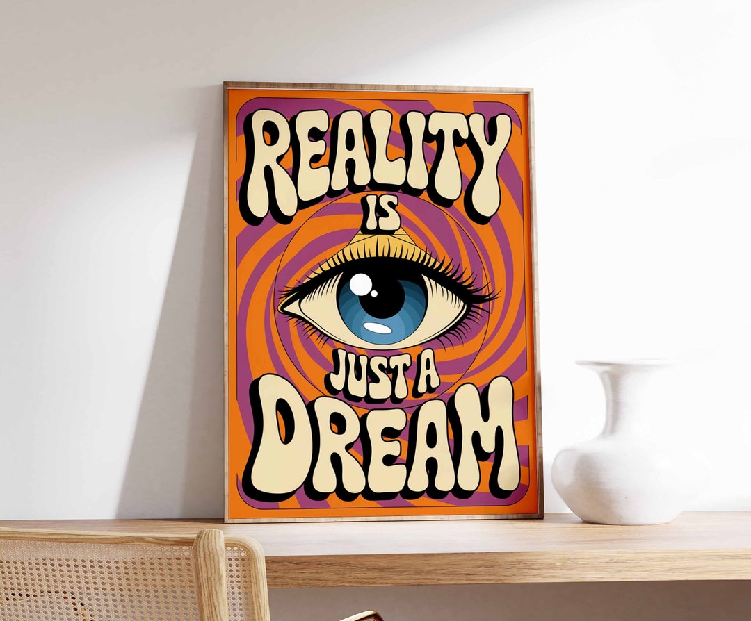 Affirmation Poster, 70s Poster, Retro Wall Art, Boho Wall Art, Hippie ...