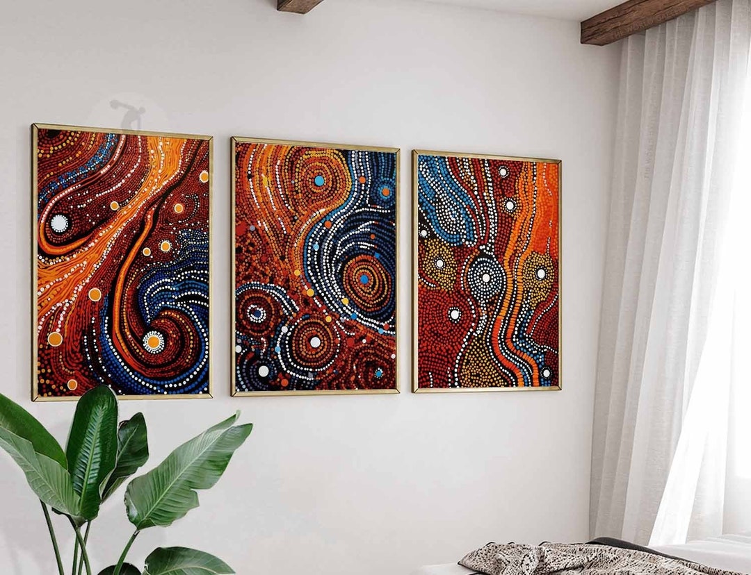 Aboriginal Set of 3 Prints, Indigenous Poster Set, Aboriginal Decor ...