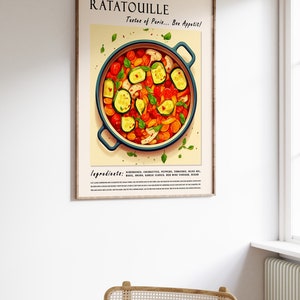 Ratatouille French Food Poster, French Food Print, Kitchen Decor, Paris ...