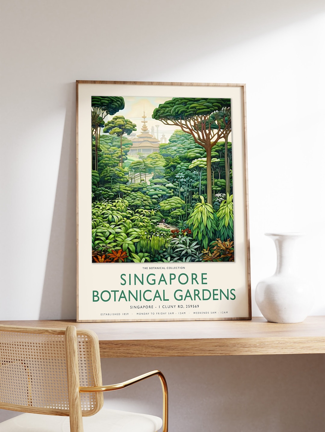 William Morris Print, Singapore Botanical Gardens Poster, Singapore ...