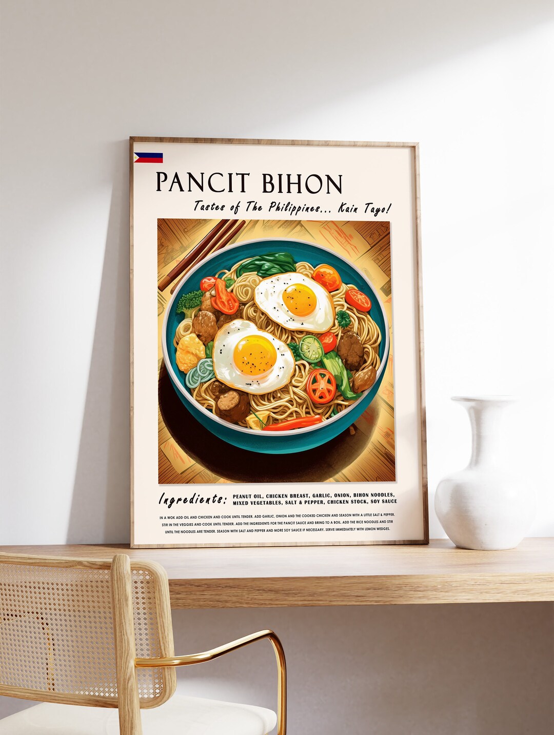 Pancit Bihon Filipino Food Poster, Filipino Food Print, Philippines ...