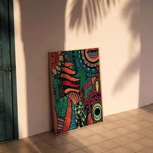 African Tribal Art, African Pattern Poster, Cultutral Wall Print, Black ...
