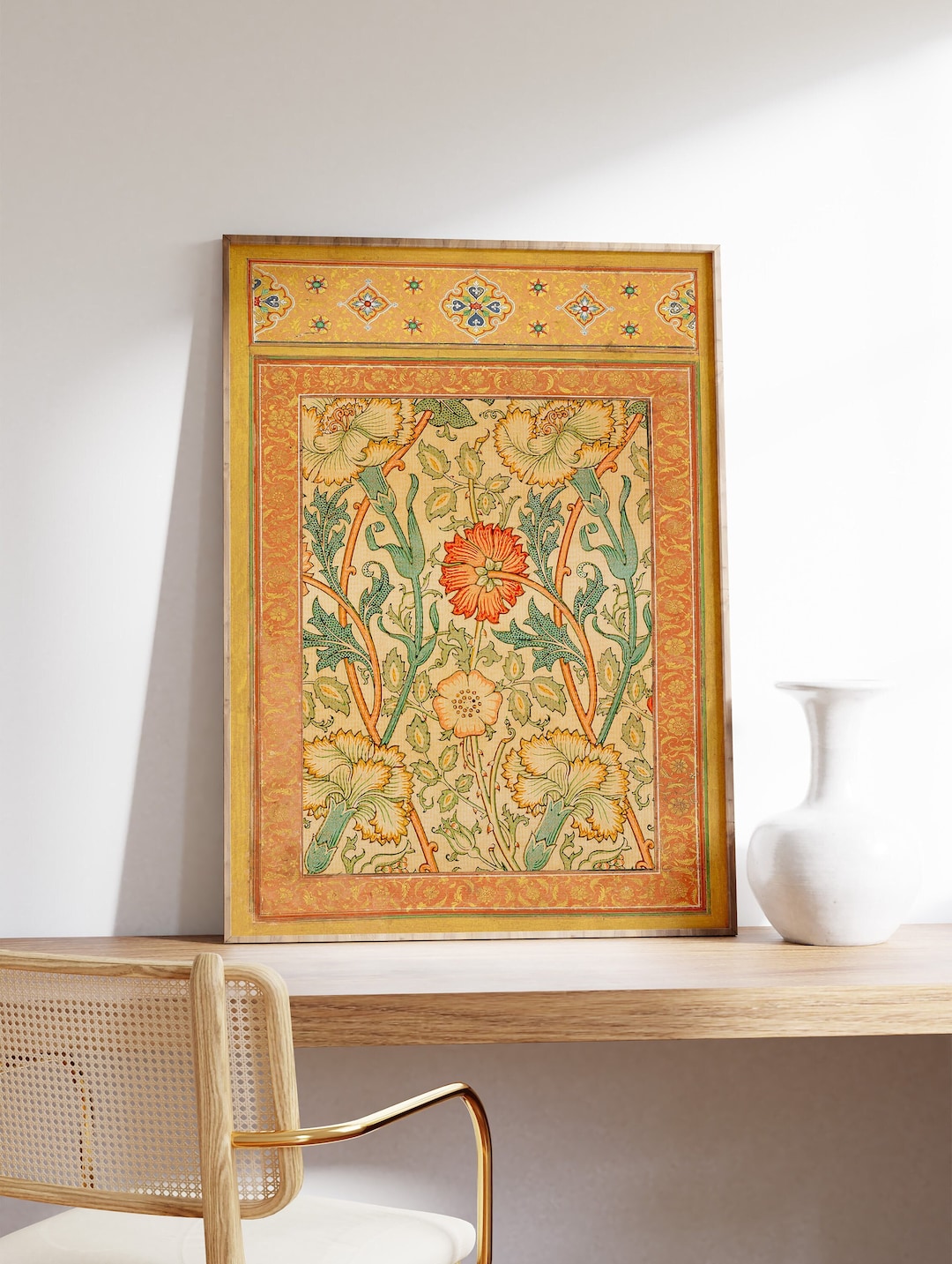 Indian Floral Art, Indian Art Print, Floral Art, Floral Print, Vintage ...