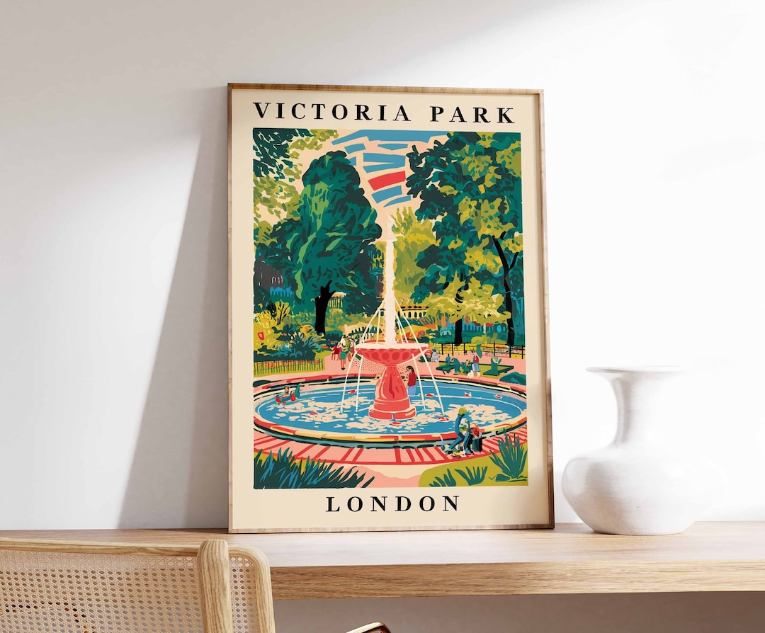Victoria Park London Poster, Vintage Travel Print - Etsy