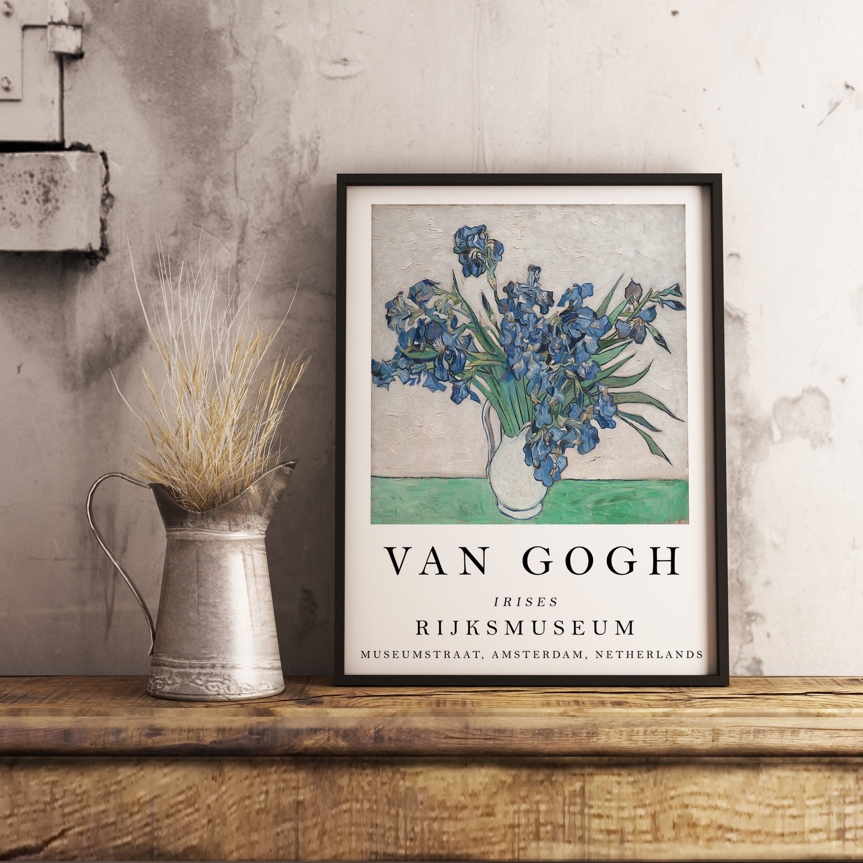 Van Gogh Exhibition Poster Irises Wall Art Decor Scenery | Etsy