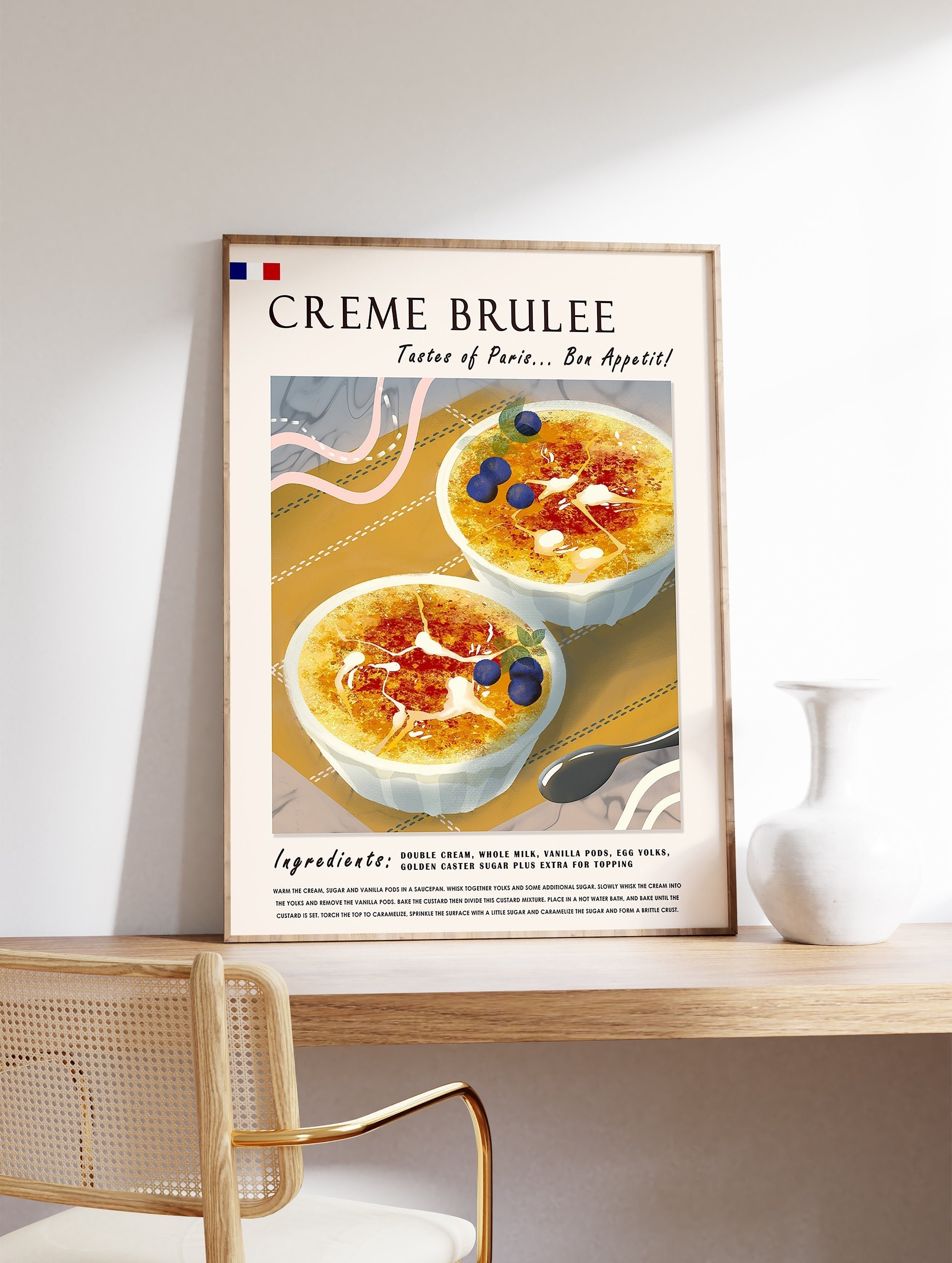 Creme Brulee Food Poster Dessert Poster Dessert Print - Etsy