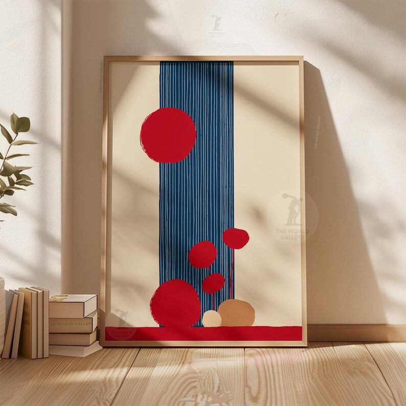Abstract Sun Poster | Minimal Boho Wall Art | Retro Geometric Print ...