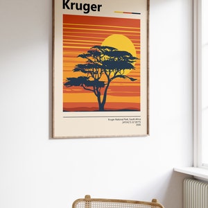 Kruger National Park Travel Poster, South Africa Nature Art - Etsy