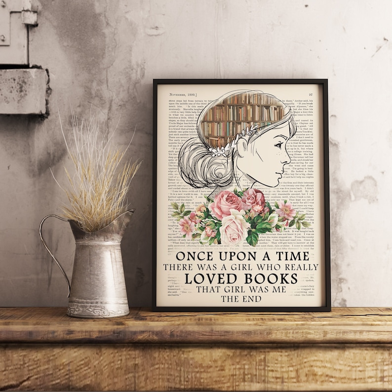Book Lovers Poster Floral Poster Print Vintage Print - Etsy UK