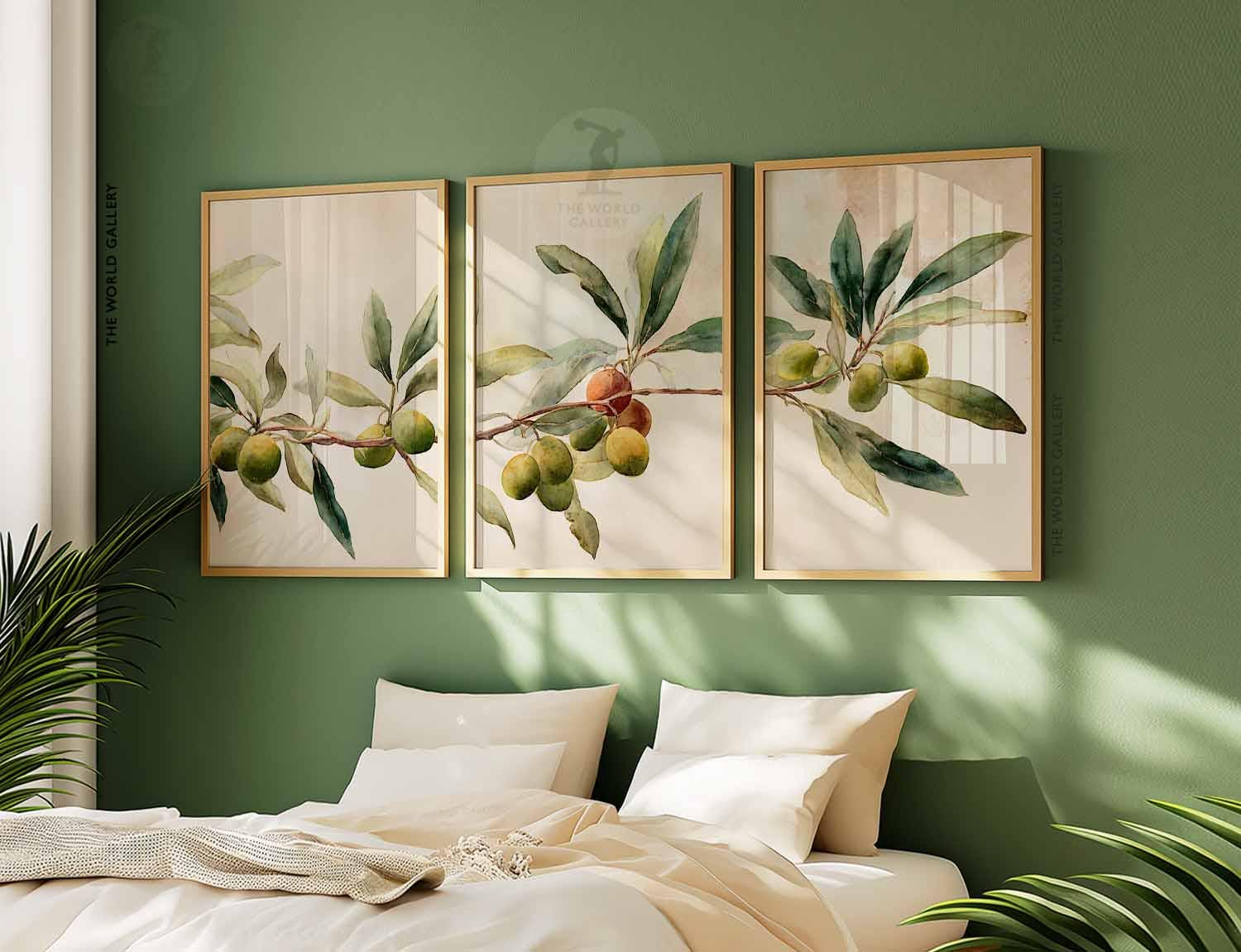 Olive Tree Wall Art Set of 3, Botanical Branch Poster Prints ...