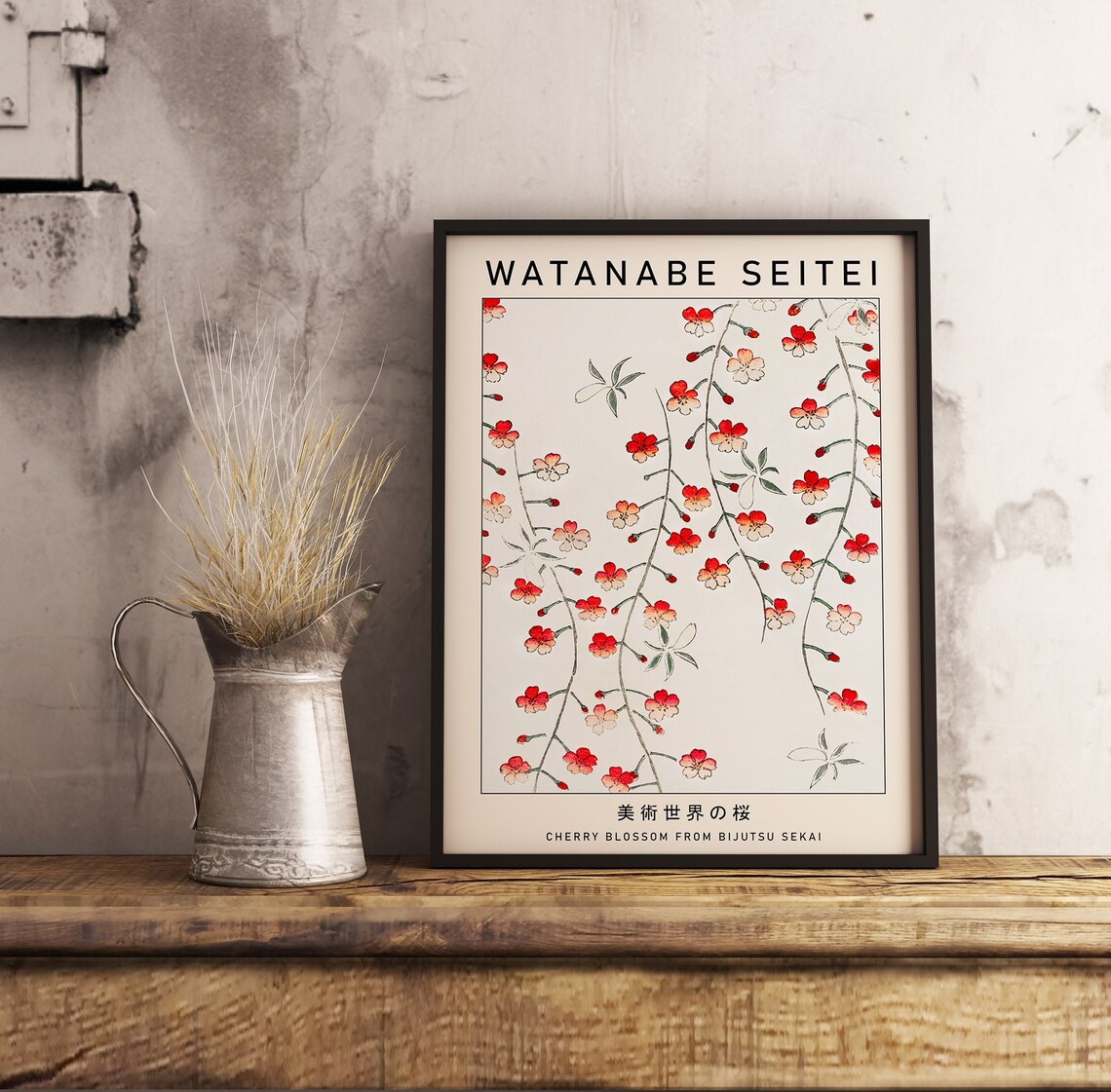 Japanese Poster Cherry Blossom by Wantabe Seitei Asian | Etsy