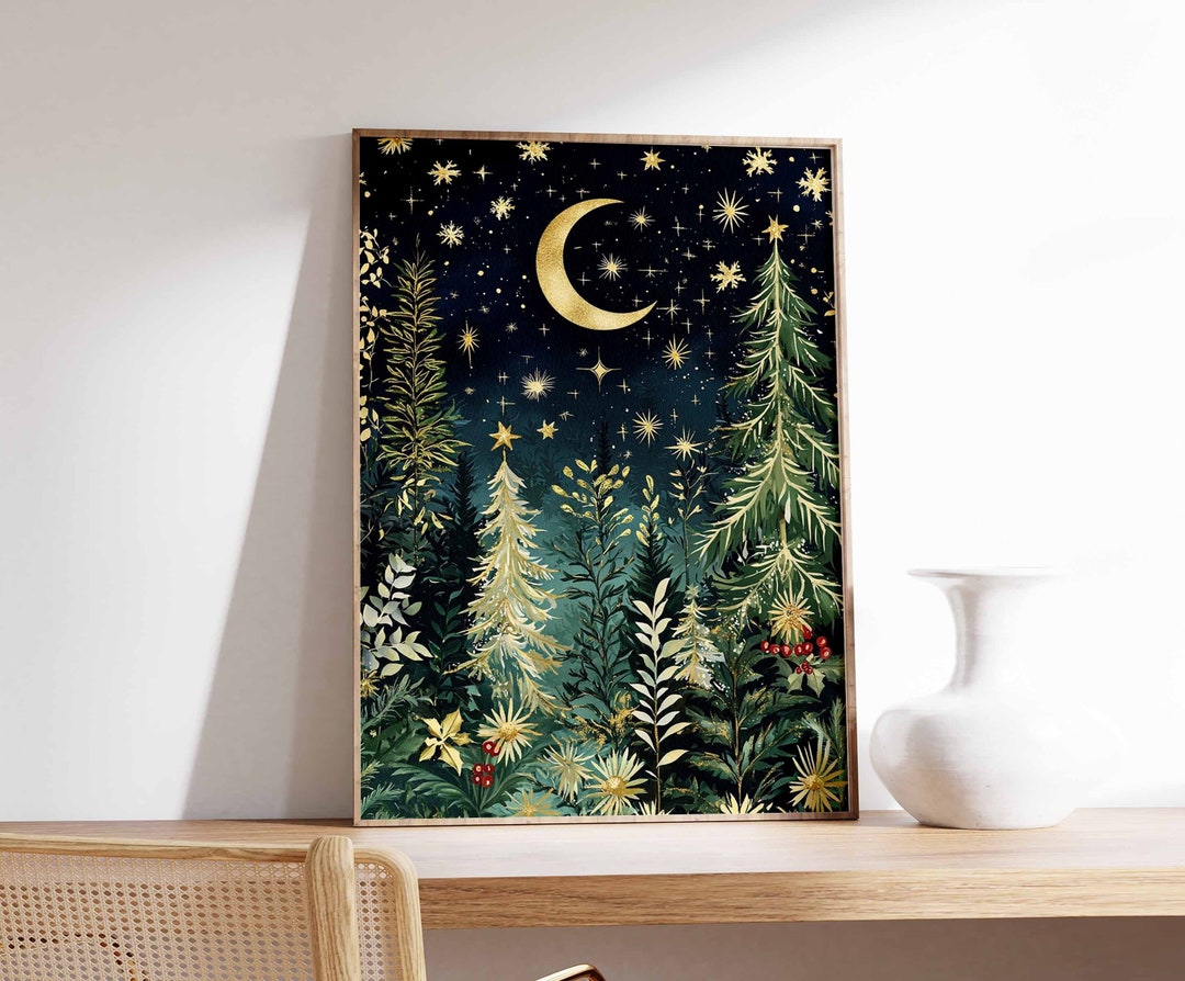 Christmas Poster, Christmas Wall Art, Festive Decor, Winter Art, Winter ...