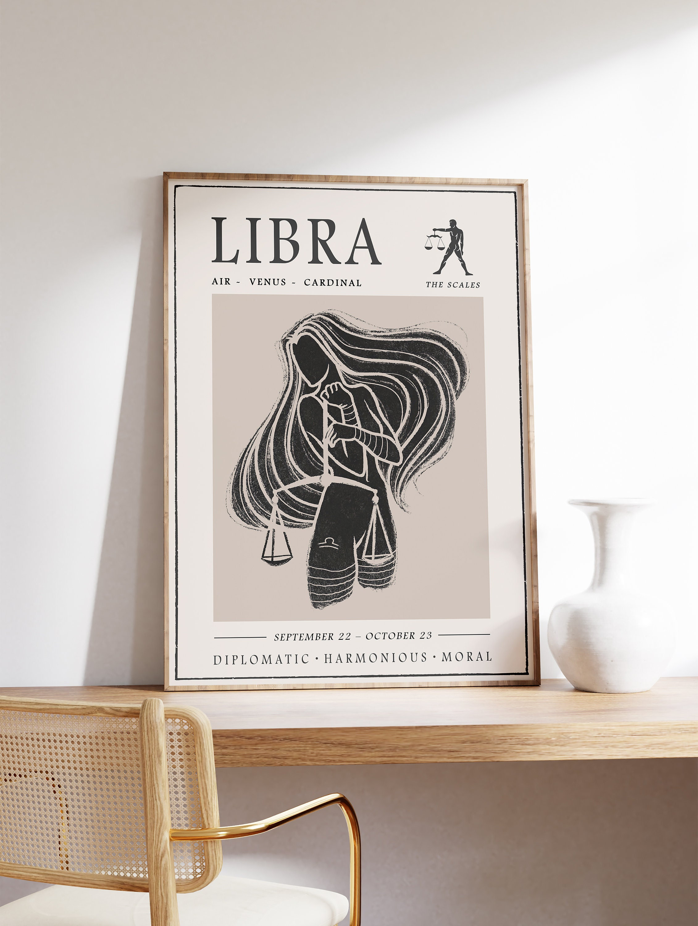 Star Sign Poster Libra Star Sign Print Birthday Gift - Etsy