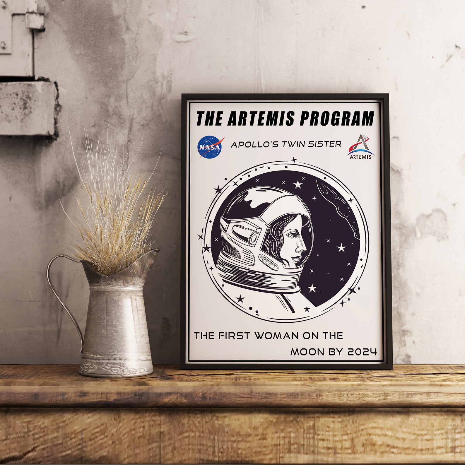 Nasa Space Poster Artemis Female Astronaut Project Female | Etsy