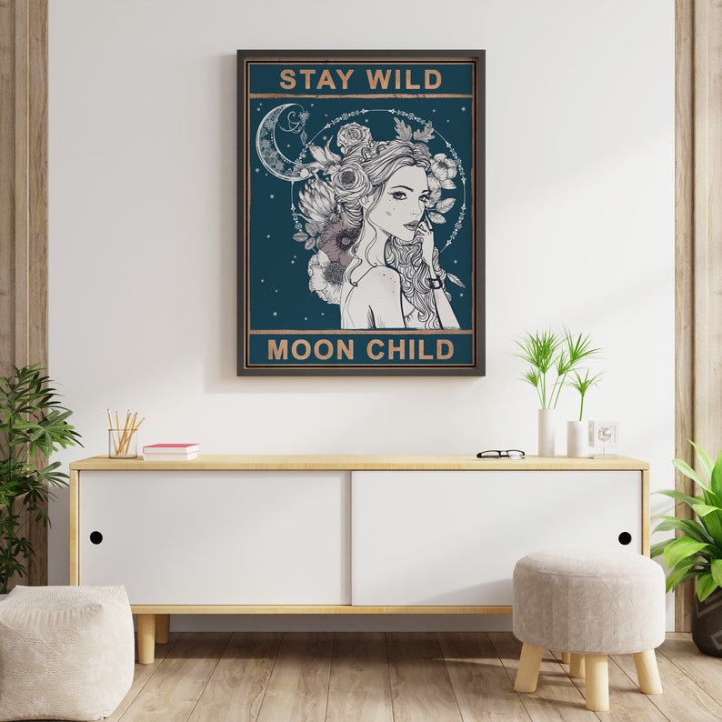 Stay Wild Moon Child Unique Posters Vintage Poster Bedroom - Etsy UK