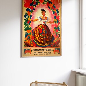 Mexican Art and Life Poster, Colourful Mexican Art Prints, Traditional ...