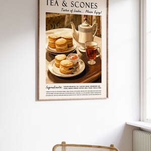 British Tea and Scones Poster, British Food Print, English Food Poster ...
