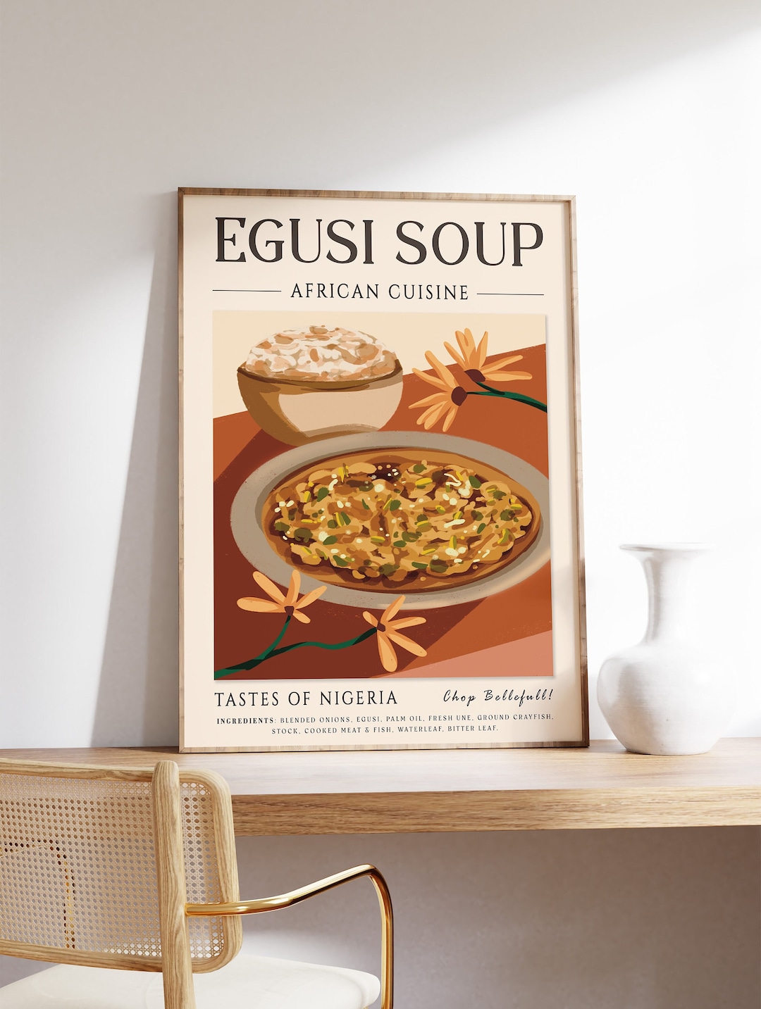 Egusi Soup Poster, Nigerian Food Art, African Food Poster, Kitchen ...