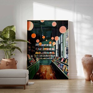 Retro Vinyl Record Store Poster, Vintage Music Print, Record Store Art ...