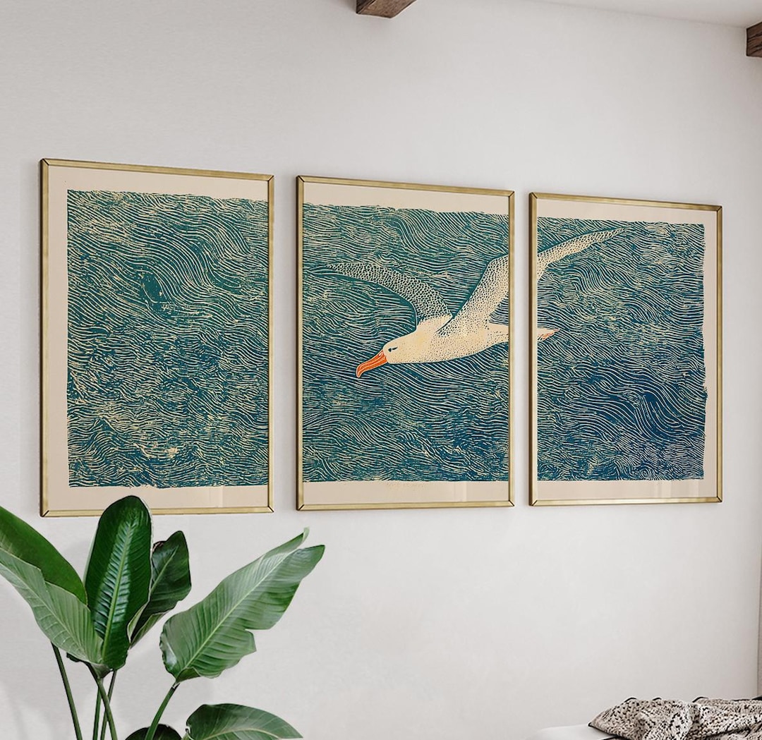Albatross Posters Set of 3, Japanese Ink Prints - Etsy