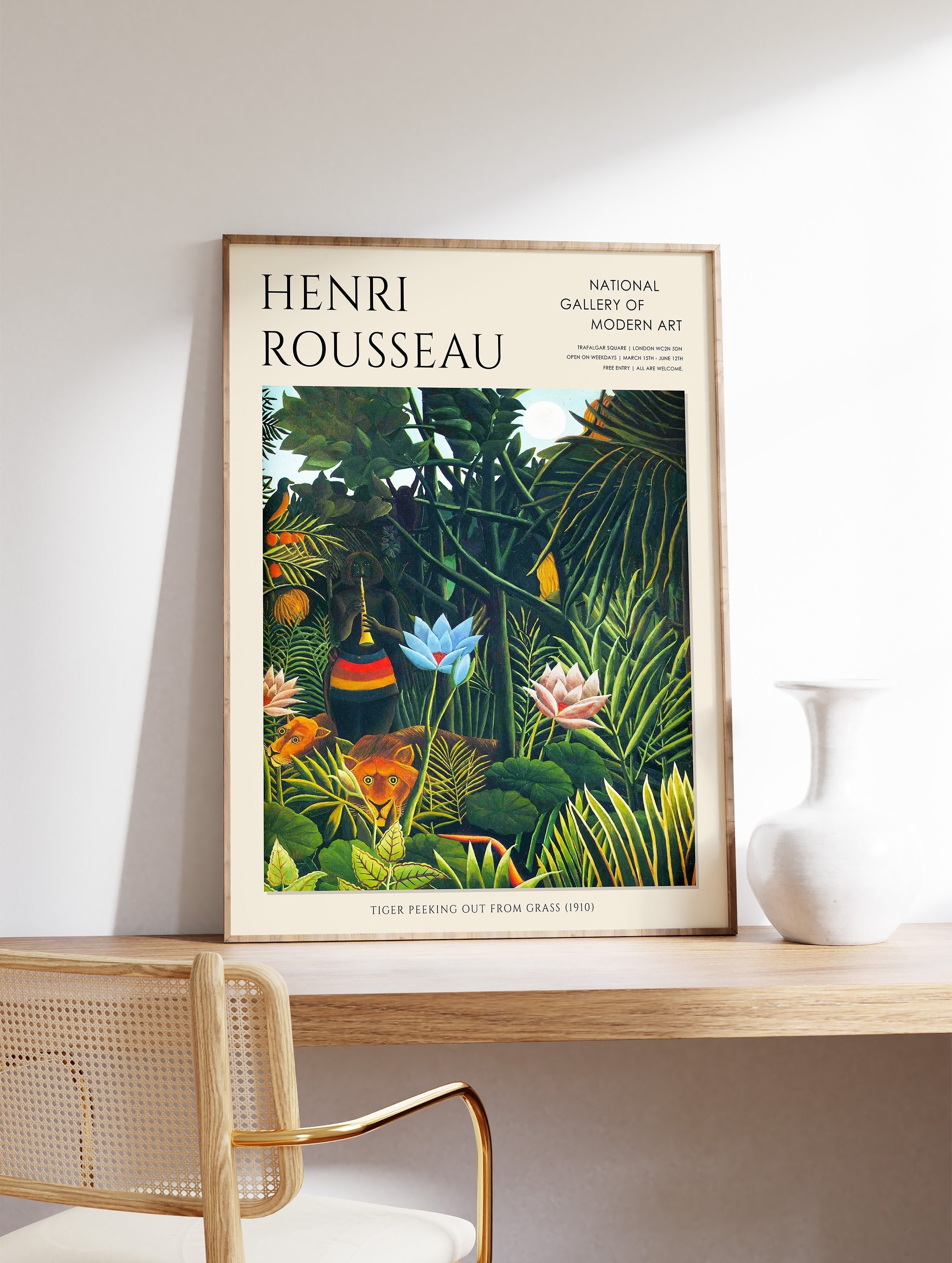 Henri Rousseau Poster Tiger Peeking Out Henri Rousseau - Etsy UK