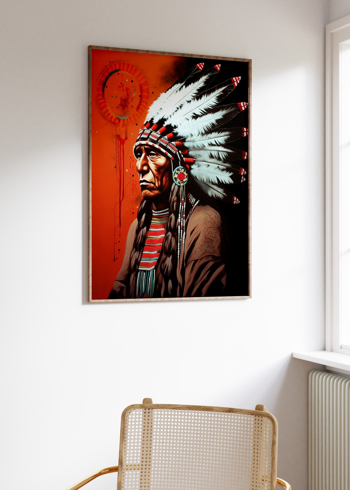 Red Indian Poster Indigenous Art Native American Paintings - Etsy
