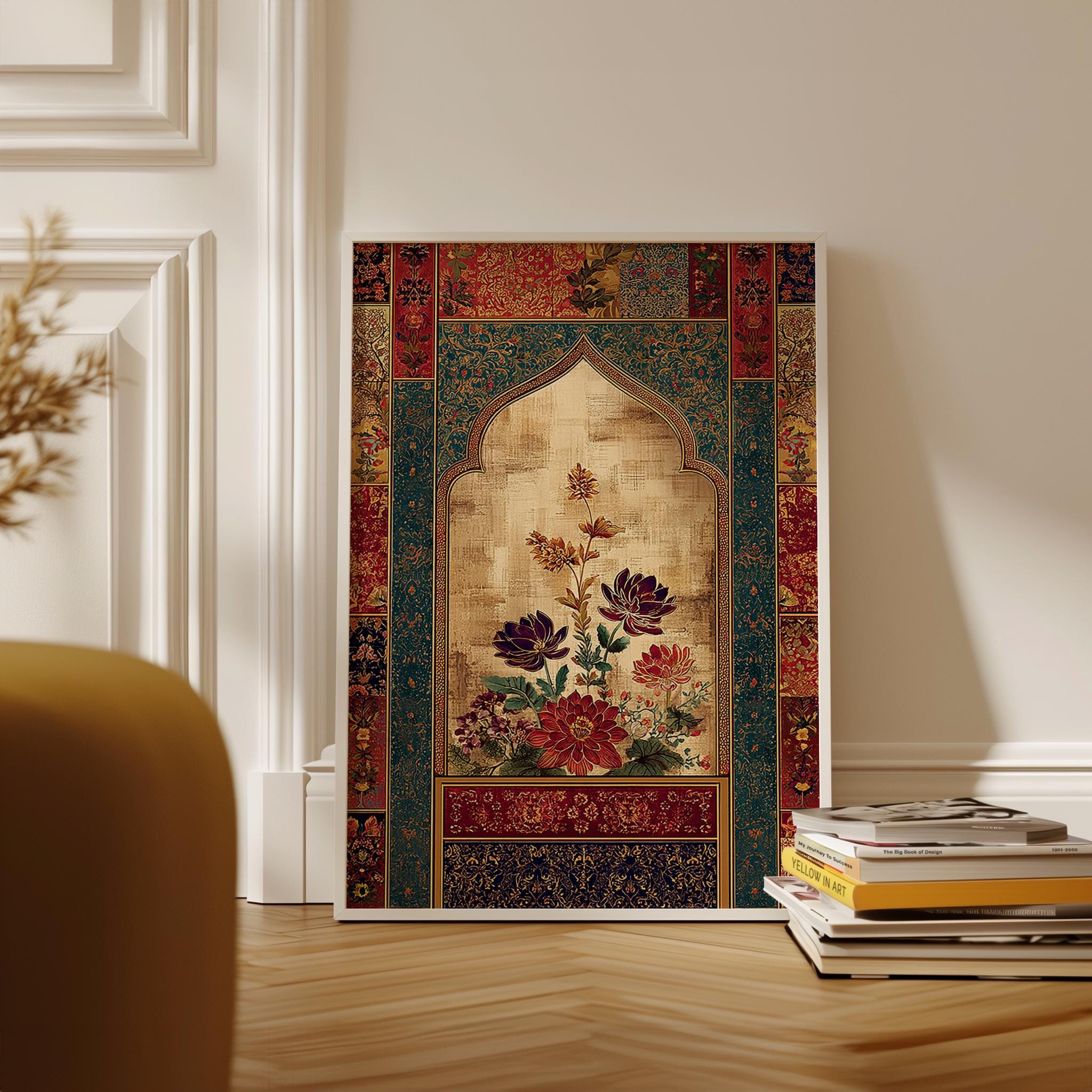 Persian Floral Arch Poster, Ornate Tapestry-style Art Print - Etsy