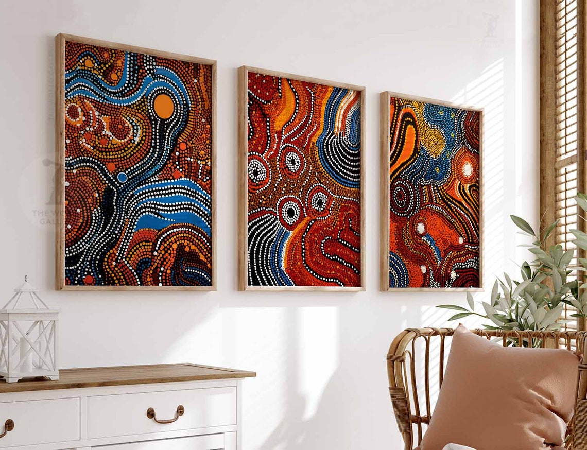 Aboriginal Art Prints, Indigenous Australian Decor, Set of 3 - Etsy