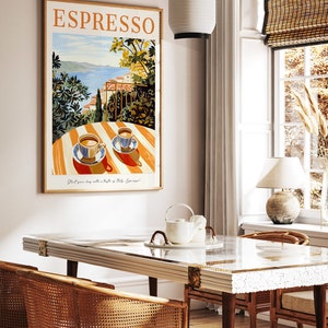 Coffee Poster, Italian Espresso Print, Kitchen Decor, Retro Coffee Art ...