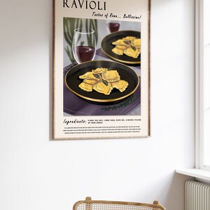 Italian Ravioli Food Poster, Food Art, Rome Print, Kitchen Poster ...