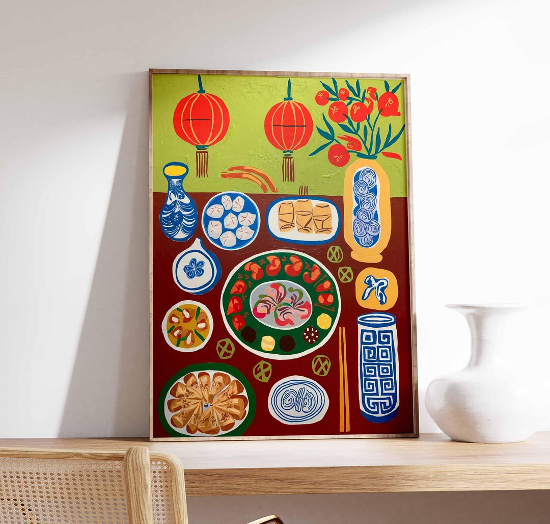 South East Asian Food Poster, Asian Decor, Oriental Print, Dinner Table ...
