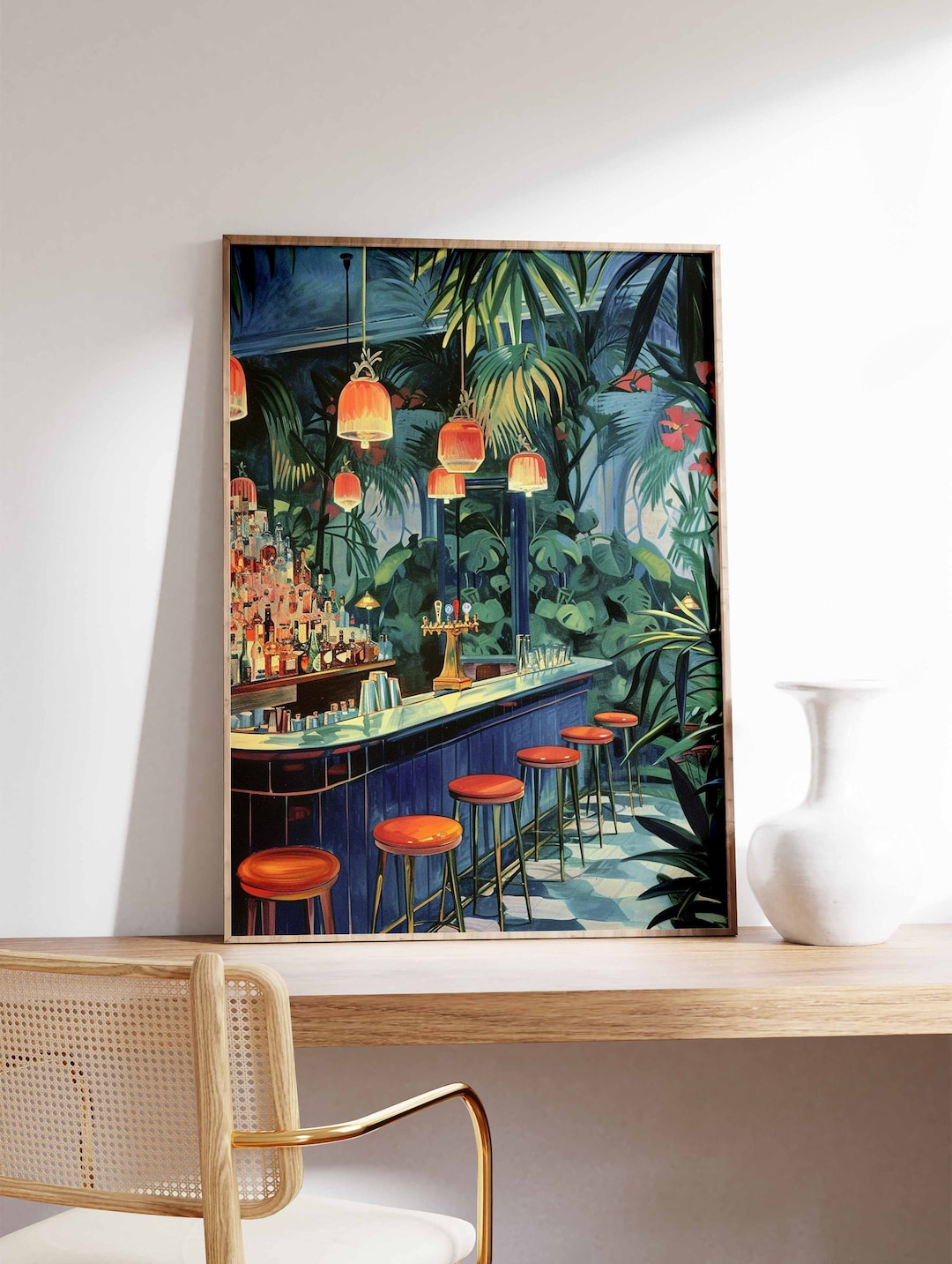 Retro Cocktail Bar Art Print, Vintage Kitchen Decor - Etsy