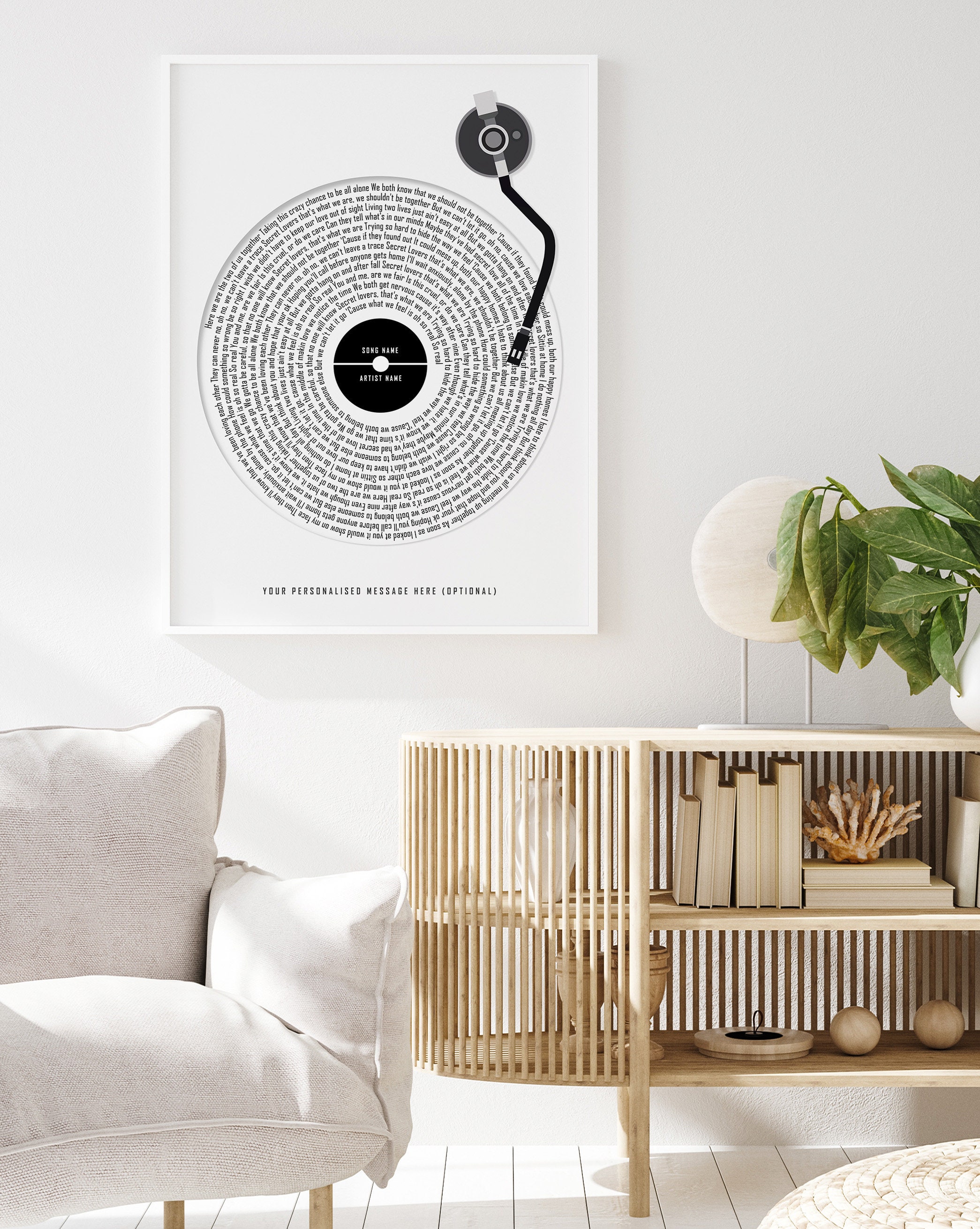 Custom Vinyl Lyrics Print Personalised Music Poster - Etsy