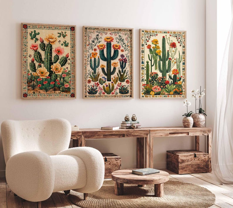 Vintage Set of 3 Mexican Posters, Mexican Prints, Mexican Decor ...