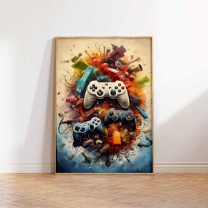Gaming Poster, Games Controller Art, Gaming Print, Games Room Art, Art ...