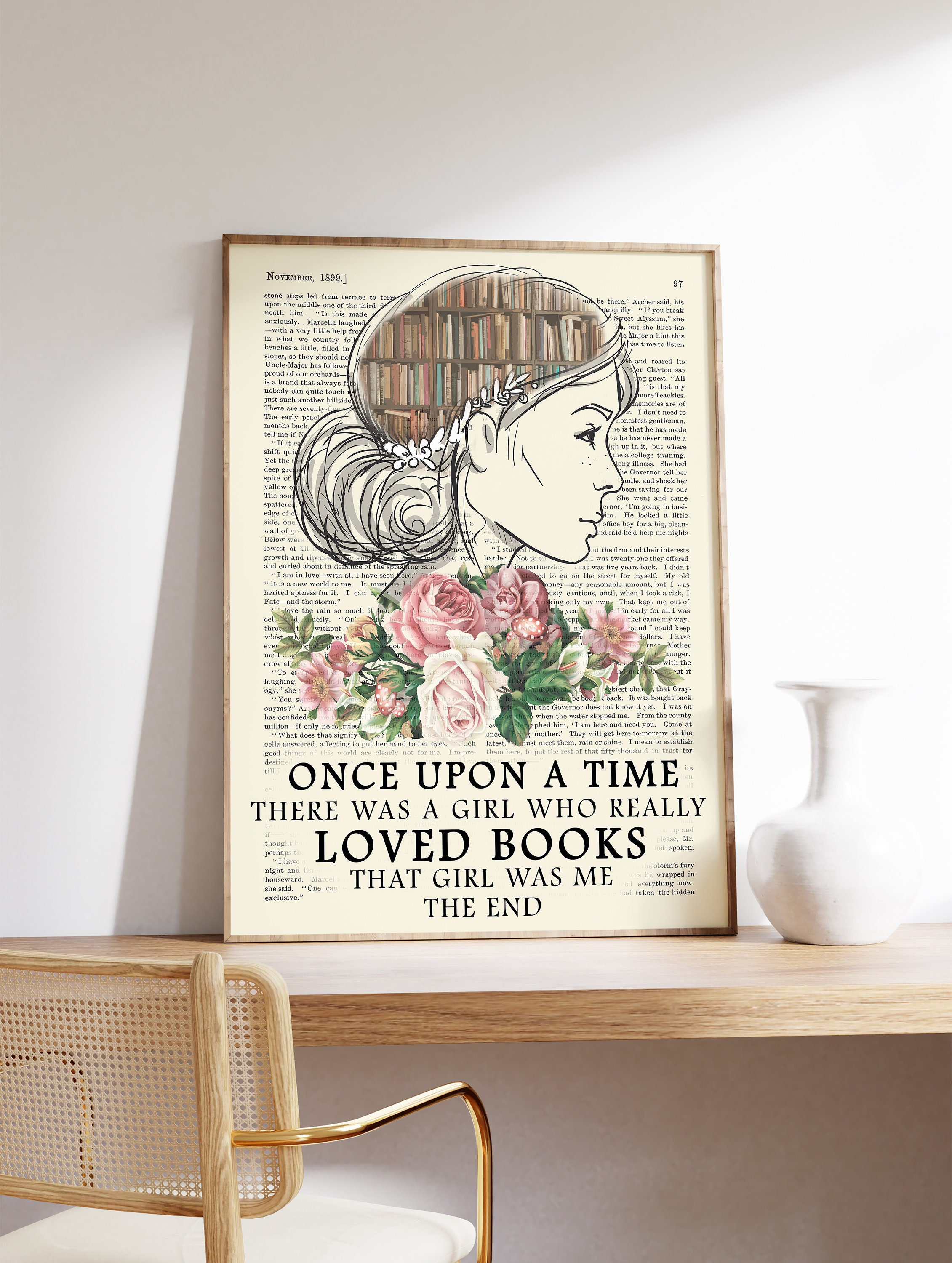 Book Lovers Poster Floral Poster Print Vintage Print - Etsy UK