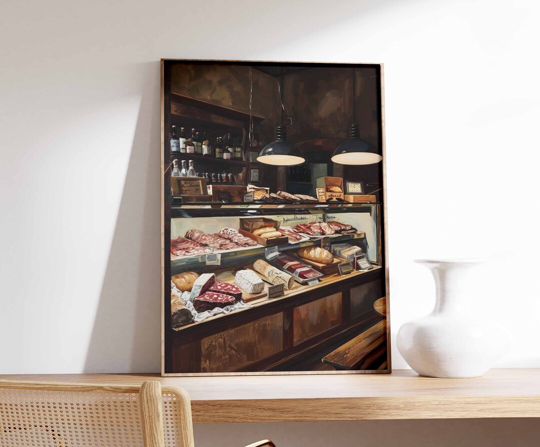 Vintage Delicatessen Poster, Food Art, Kitchen Decor, Deli Poster, Cafe ...