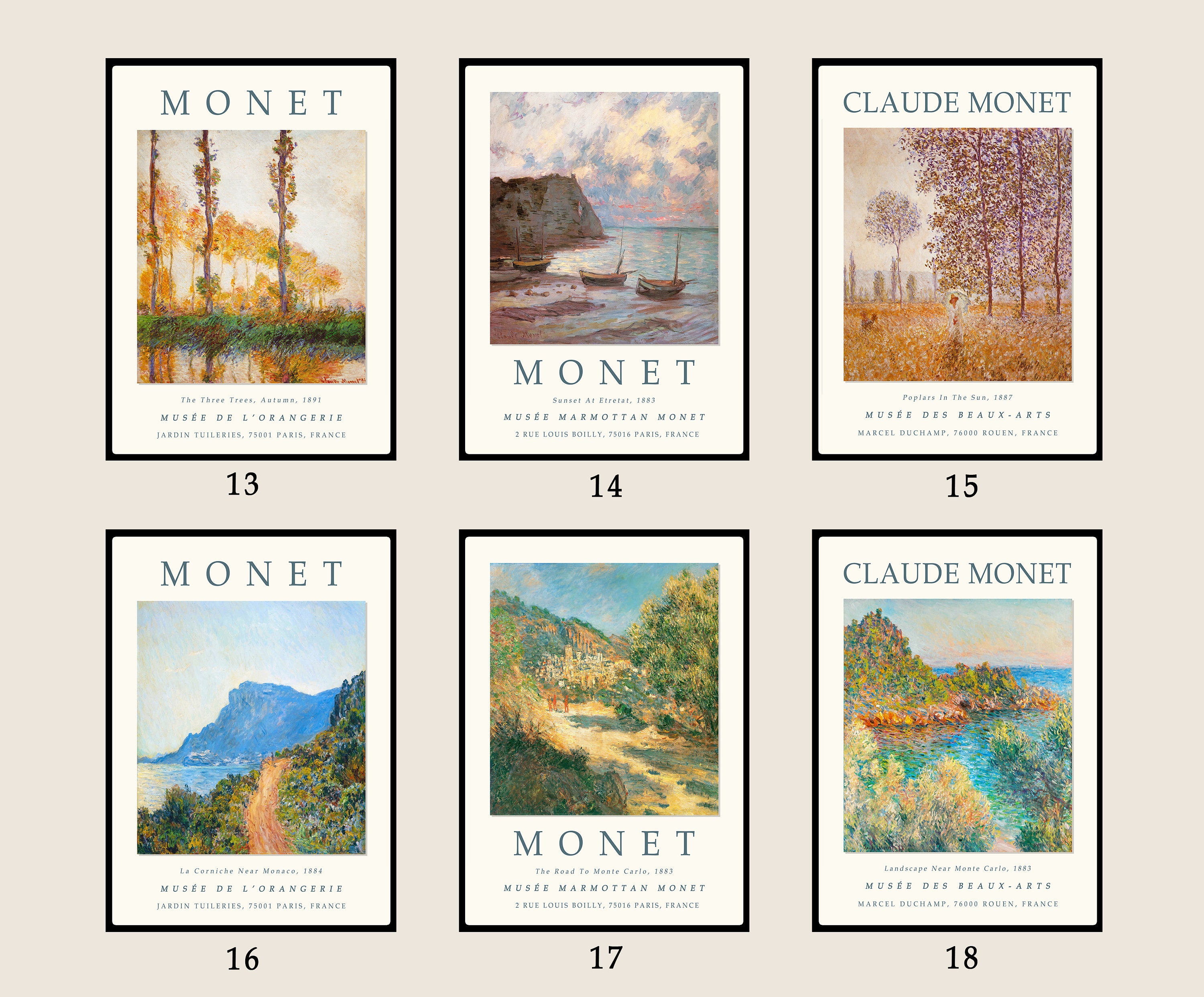 Monet Poster Sets Claude Monet Print Floral Art Floral | Etsy