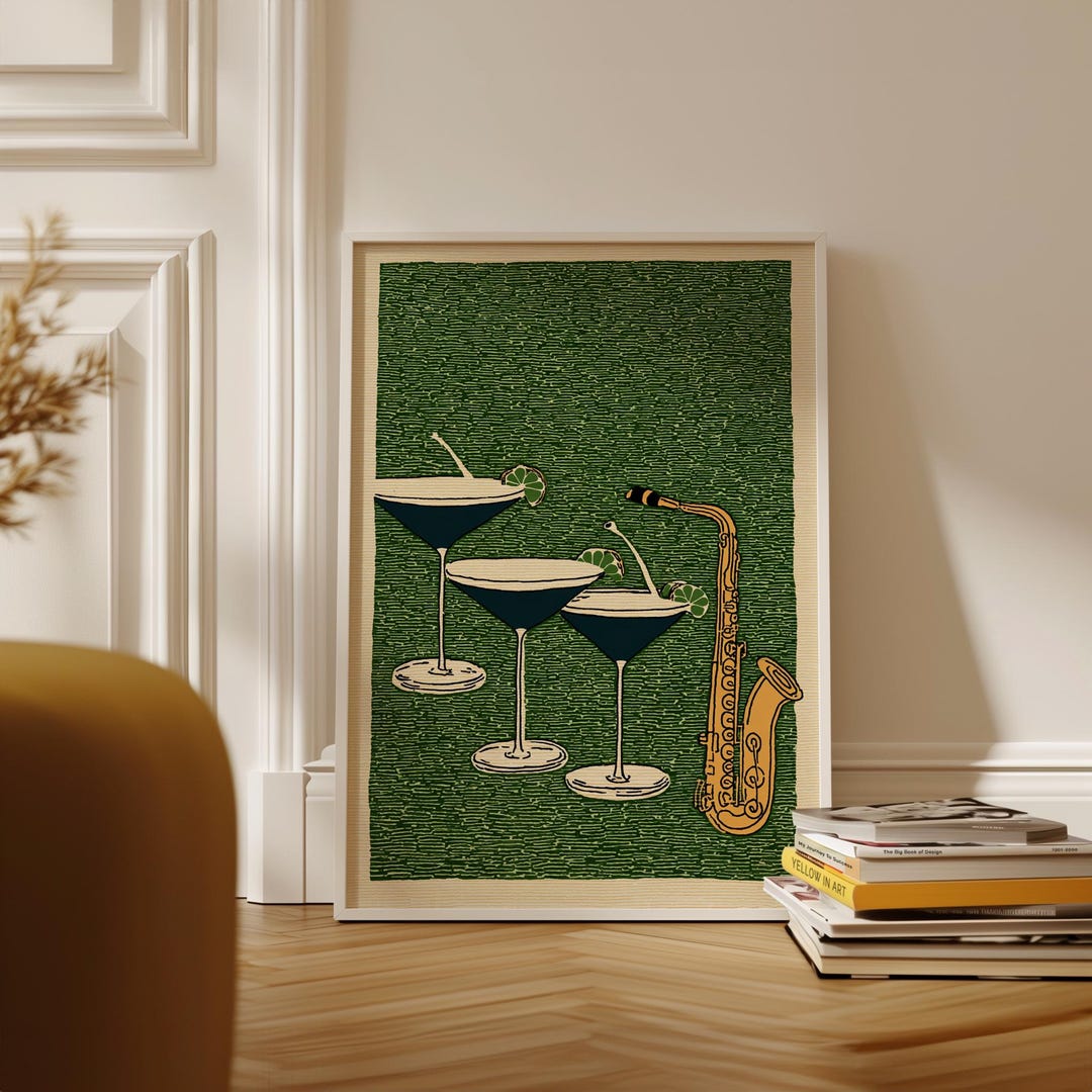 Jazz Lounge Poster, Retro Martini Bar, Mid-century Vintage Cocktail ...
