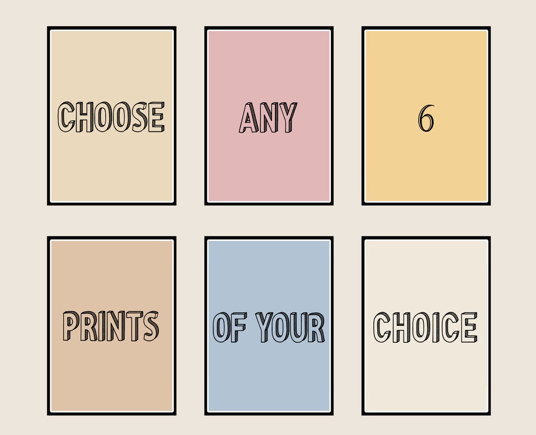 Exhibition Quality Wall Art Decor, Pick Any 6 Prints, Gallery Wall - Etsy