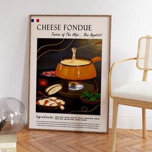 Cheese Fondue Poster, French Food Art, Food Art, French Art, French ...
