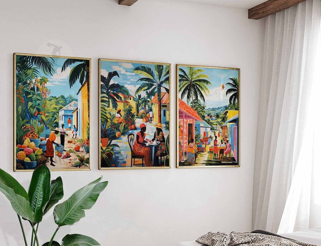 Caribbean Set of 3 Prints, Caribbean Wall Art, Tropical Decor, Exotic ...