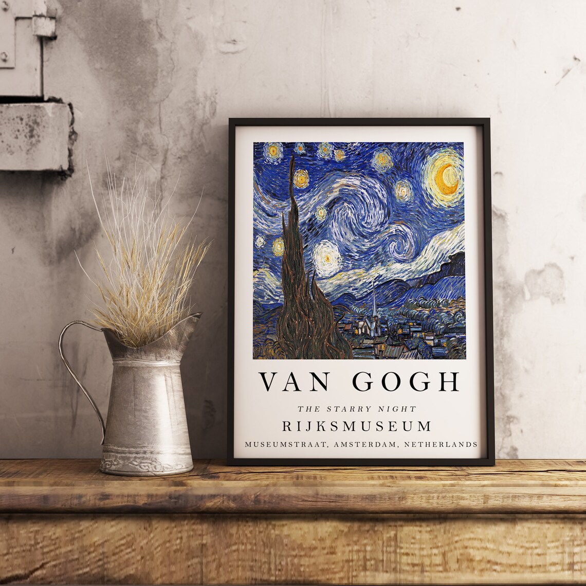 Van Gogh Starry Night Exhibition Poster, Vintage Wall Art Decor - Etsy