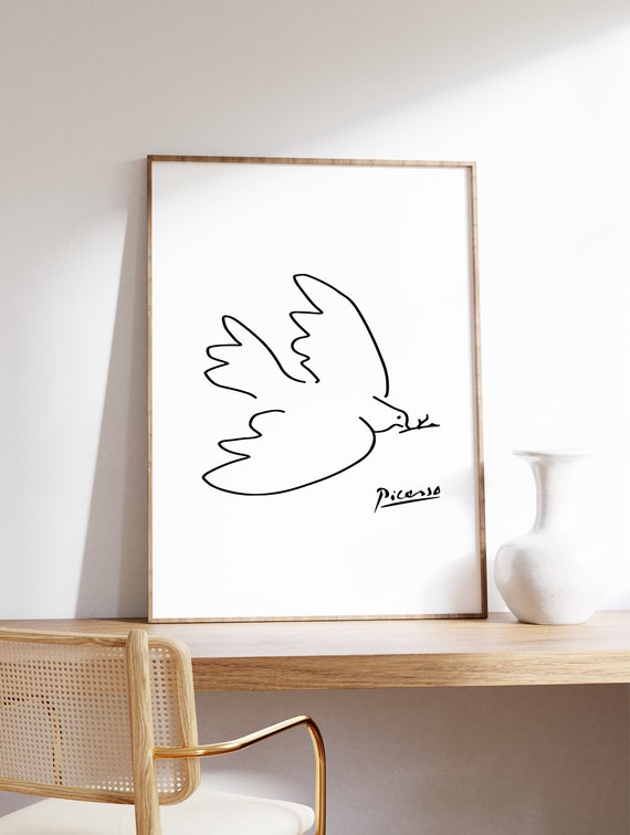 Picasso Line Art Poster the Bird Animal Art Bird Print - Etsy